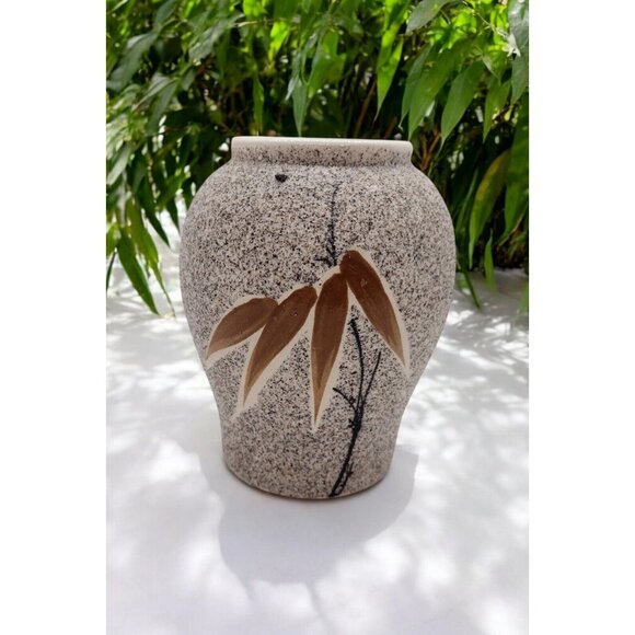 Vintage | Accents | Vintage Bamboo Sandstone Pottery Vase 525 In Brown ...